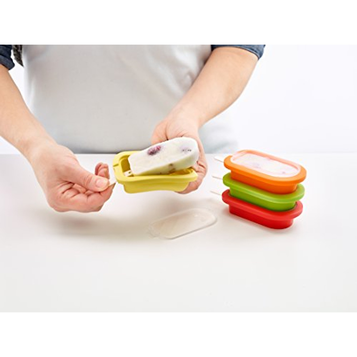 Lekue Stackable 4 Pieces Popsicle Mould, One Size, Multicolour