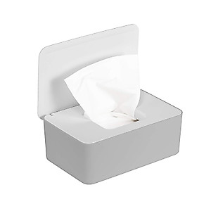 Baby Wipes Dispenser, Baby Wipes Holder with Weighted Plate- Grey