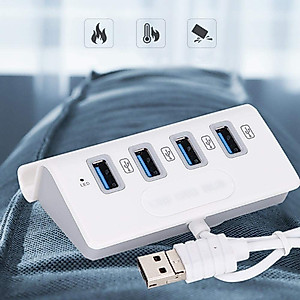 4-Port USB2.0 Hub with Phone Holder, Charge Your Phone When Play, Extend Cable for PC, Laptop, Tablet and More