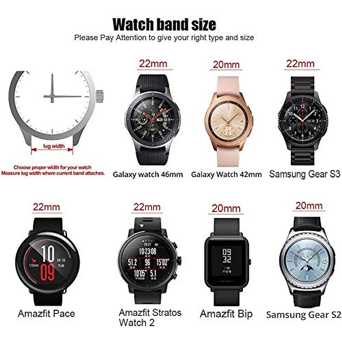 20mm Metal Mesh Magnetic Watch Bands Compatible with Samsung Galaxy 5 Pro 4 Classic Active 2 46mm 45mm 44mm 42mm 40mm Watch, Quick Release Replacement Strap for Samsung Watch 3 41mm Black