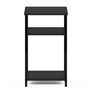 Furinno Just 3-Tier Metal Frame End Table with Storage Shelves, 1-Pack, Espresso