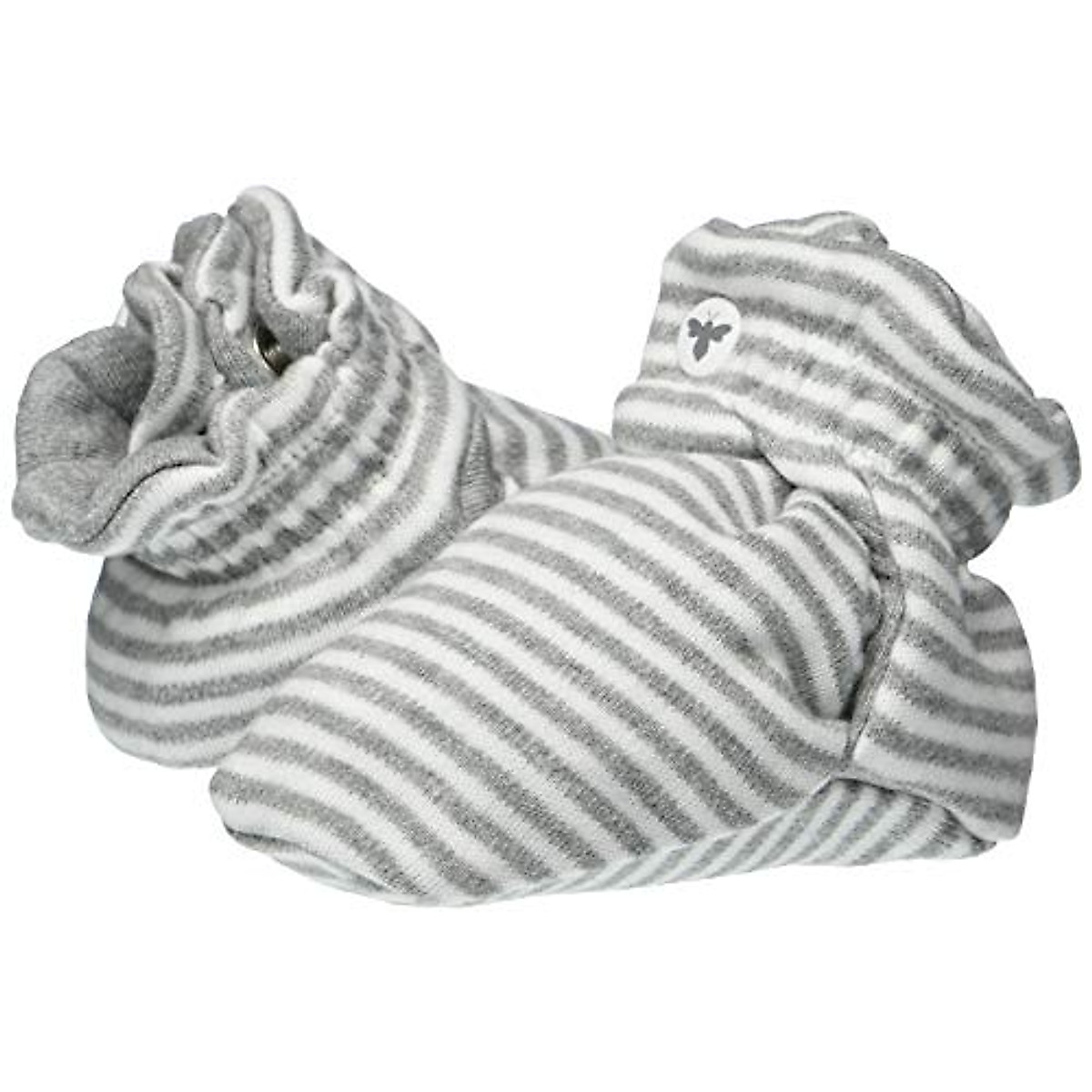 Burt's Bees Baby Baby Organic Cotton Newborn Essentials Shoes, Gender Neutral Color for Ages 0 to 9 Months Old Slipper Sock, Heather Grey Stripe, 3 Unisex Infant