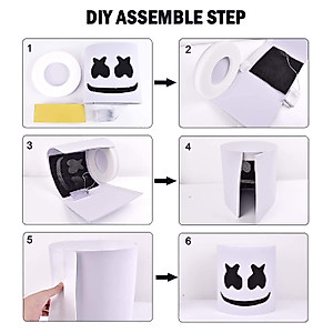 Omaky Halloween LED DJ Mask Music Festival Full Head Light Up Masks for Man Women Kids Thanksgiving Christmas Halloween Party