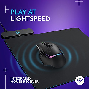 Logitech G POWERPLAY Wireless Charging System for G502 LIGHTSPEED, G502 X PLUS, PRO X Superlight Gaming Mice & more, Wireless Charging Mouse Pad for PC/Mac, in Cloth + Hard Mousepads