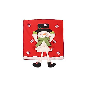 Christmas Chair Covers -Christmas Chair Back Decoration Cover, ?? Santa Claus Snowman Reindeer Xmas Dinner Chairs Cover, Chair Slipcover Christmas Table Decoration, Christmas Props Xmas Decor #B
