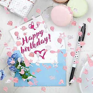 16th Birthday Confetti Rose Gold Number 16 Happy Birthday Party Confetti Metallic Foil Balloon Star Birthday Cake Table Scatter Confetti for 16 Birthday Party Anniversary Celebration Decorations