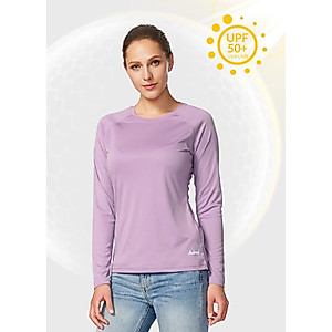 BALEAF Women's Long Sleeve Shirts UPF 50+ Sun Protection SPF Quick Dry Lightweight T-Shirt Outdoor Hiking Runing Fishing Purple Size S