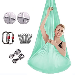 Aerial Yoga Swing Hammock Kit,Micro-bounce Antigravity Yoga Flying Sling Inversion Swing Tools for Home Air Yoga Inversion Fitness,with 2 Nylon Straps and Mounting Accessories