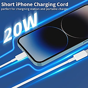 [Apple MFi Certified] Short USB-C to Lightning Cable (3Pack 0.6FT), iPhone Fast Charger Cable USB-C Power Delivery Charging Cord High Speed Data Sync for iPhone 14 13 12 11 Pro XS XR X 8 iPad Airpods