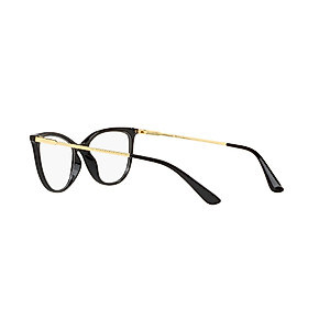 Vogue Eyewear Women's VO5239 Cat Eye Prescription Eyeglass Frames, Black/Demo Lens, 52 mm