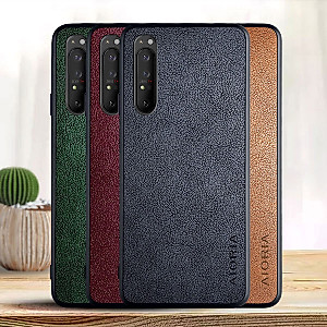 AIORIA for Sony Xperia 1 iii Case, 6.5 inch Premium PU Leather Phone Cover Retro Design Full Protective case for Sony Xperia 1 iii (Green)