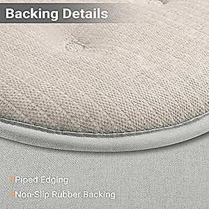 Cozyide U-Shaped Chair Cushions for Dining Chairs 6 Pack, Memory Foam Chair Pads with Tufted Design and Non-Slip Backing, 17" x 16", Light Grey