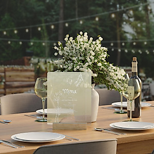 Tidita Place Card Holder 4.8x1.2x1- Wood Acrylic Sign Holders 20 Pack - Oak Wood Table Card Display Stands, Perfect for Table Number Signs, Wedding Party Events (Natural Color Pack20)