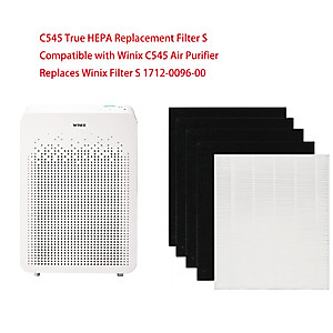 Yweller C545 True HEPA Replacement Filter S Compatible with Winix C545 P150 B151 9300 113050 Air Purifier, Replaces Winix Filter S 1712-0096-00,H13 Grade True HEPA Filters 1+4