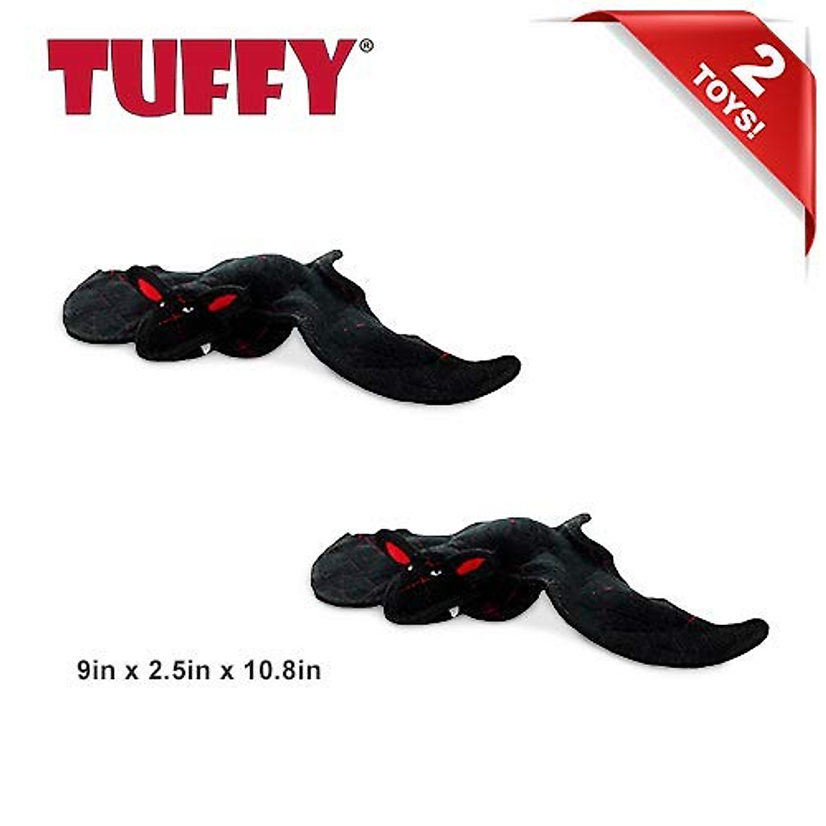 TUFFY - World's Tuffest Soft Dog Toy - Desert Bat - Squeakers - Multiple Layers. Made Durable, Strong & Tough. Interactive Play (Tug, Toss & Fetch). Machine Washable & Floats. (2 Pack)