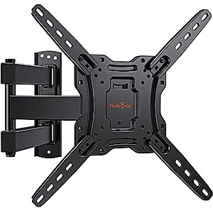 Perlegear Full Motion TV Wall Mount for 26-55 inch Flat or Curved TVs, Wall Mount TV Bracket with Articulating Arm, Swivel, Tilt, Extension, Corner TV Wall Mount Max VESA 400x400mm up to 60 lbs PGMFK3