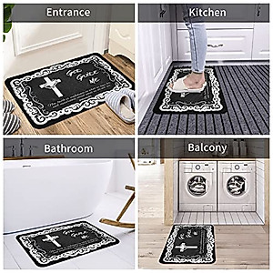 Vivacite Prayer Mat Christian Gifts for Women Men Faith Religious Spiritual Gifts for Women Prayer Rug with Bible Verse Christian Decor Area Rug for Pray Scripture Hebrews 11:1, 24"X16"