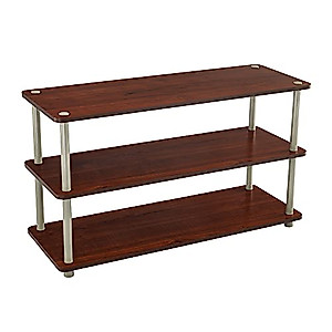 ClosetMaid 3-Tier Shelf Organizer Unit for Shoes, Accessories, Hats, Purses, Bags, in Entryway or Closet, Wood Shelves with Metal Frame, Cherry