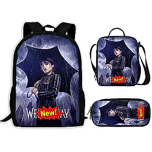 Hkazryut Wednesday Backpack Cute Backpacks Set Funny Casual Durable Daypack Laptop Travel Backpacks 02