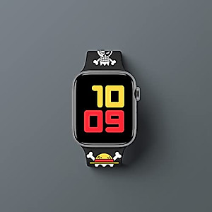 Anime Watch Band Compatible with Apple Watch Series S 9 8 7 6 5 4 3 2 Se 38 40 41 42 44 45mm, Japanese Cartoon Soft Silicone Rubber Watch Wrist Strap Bands Replacement for Iwatch, Men Women Kids Boys