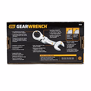 GEARWRENCH 10 Pc. 12 Pt. Stubby Flex Head Ratcheting Combination Wrench Set, Metric - 9550