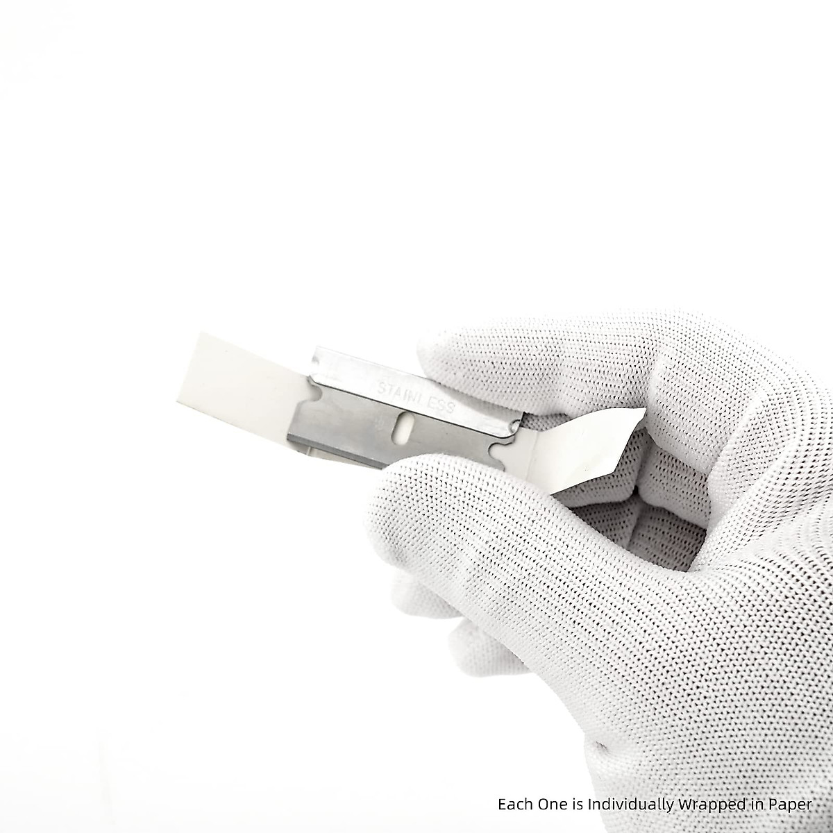 FOSHIO 600PCS Stainless Steel Single Edge Razor Blades, Individually Wrapped Blades for Razor Blade Scraper, Removing Labels, Stickers, Decals, Gasket, Cleaning Glass Stove Top, Window