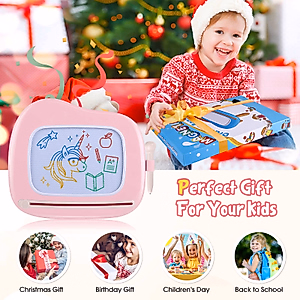 Smasiagon Magnetic Drawing Board for Kids - Toddler Toys for Age 1-2 Boys Girls - Educational Learning Toys for 1 2 3 Year Old Baby Birthday Gifts（Pink)