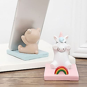 IBWell Cute Animal Unicorn Cell Phone Stand for Desk Smartphone Mobile Phone Holder Compatible for All Smartphone Holder, Tablet Office Decor