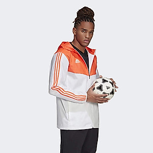 adidas Adidas Football Soccer Tiro Windbreaker Men, White/Solar Red, X-Large