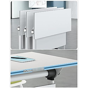 Folding Conference Table, Flip Top Mobile Training Table with Modesty,Storage Layer and Lockable Wheels,Wood Tabletop, Metal Frame (Color : A, Size : 120 * 60 * 75cm)