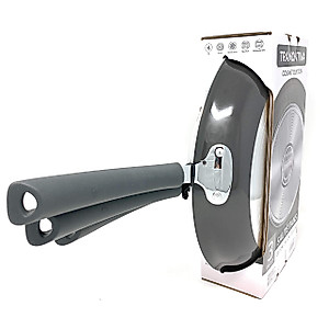 Tramontina Gourmet Selection 3 Piece Set Nonstick Saute Pans (8", 10" & 12") Heavy-Gauge Aluminium High Performance Nonstick Riveted Silicone Handles (Metallic Black)