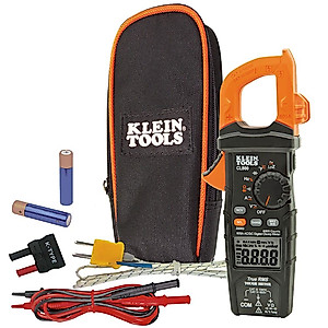 Klein Tools CL800 Digital Clamp Meter & RT250 GFCI Receptacle Tester with LCD Display, for Standard 3-Wire 120V Electrical Outlets