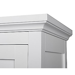 Teamson Home Glancy One Shutter Doors Wooden Corner Stand Floor Cabinet White