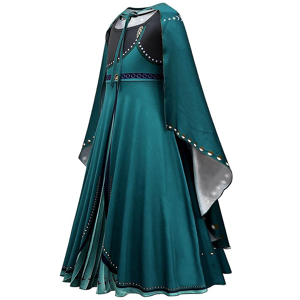 Dressy Daisy Toddler Girls Ice Princess 2 Coronation Costume Dress Up with Cape Halloween Birthday Party Fancy Outfits Size 4T 5T Green 291