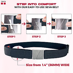 Truth Belts for Women - Adjustable Stretch Belt for Natural Fit - No Show Women Belt for Jeans, Pants, and Plus Sizes