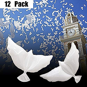 Dove Memorial Balloons for Release - Biodegradable Funeral Remembrance Angel Balloons to Release in Sky Memorial Decorations for Celebration of Life Death RIP Rest in Peace Loss of Loved One Happy Heavenly Birthday Party Favors - White 12 Pack