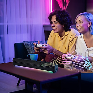 Delxo Pro Wireless Bluetooth Speakers with Lights,24W Loud Stereo Bluetooth Speaker Extra Bass Sound Bar for TV, PC,Tablet and Phone,TWS Pairing FM Radios Portable Speaker for Home,Party,Outdoor,Shops