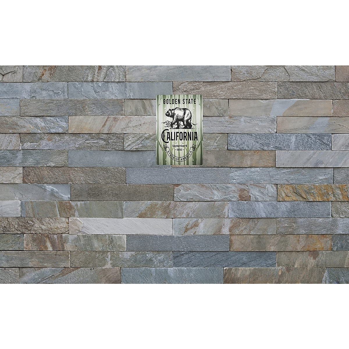 YXZEROS Golden State ALIFORNIA Tinplate Material Decoration Signs Outdoor Garden Terrace Family Courtyard Farmhouse Fun Art Wall Decoration Accessories Home Decoration 8X12