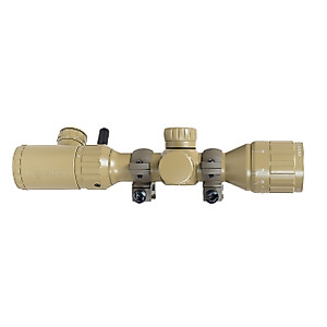 Monstrum 2-7x32 AO Rifle Scope | Flat Dark Earth | Monstrum Picatinny Scope Rings with Integrated Level Bubble | Bundle