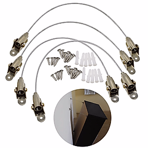 Global Furniture Anti-Tip Straps - Steel Cables Furniture Anchor Kit for Baby Safety (Mounting Hardware Included) Pack of 4