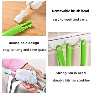 INVODA 4PCS Bottle Brush,Bottle Washer Set Long Sponge Bottle Cleaning Brushes Baby Bottle Cleaner Brush, Nipple Brush (4 pcs)