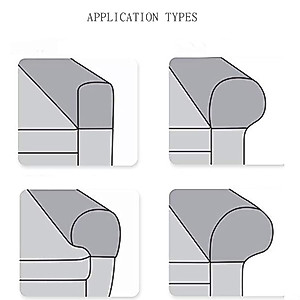 ZHOUZHOU Sofa Armrest Covers Stretch Velvet Anti-Slip Arm Covers Chair Slipcovers Furniture Arm Protector for Sofas Chairs Couch Recliner Set of 2,Navy