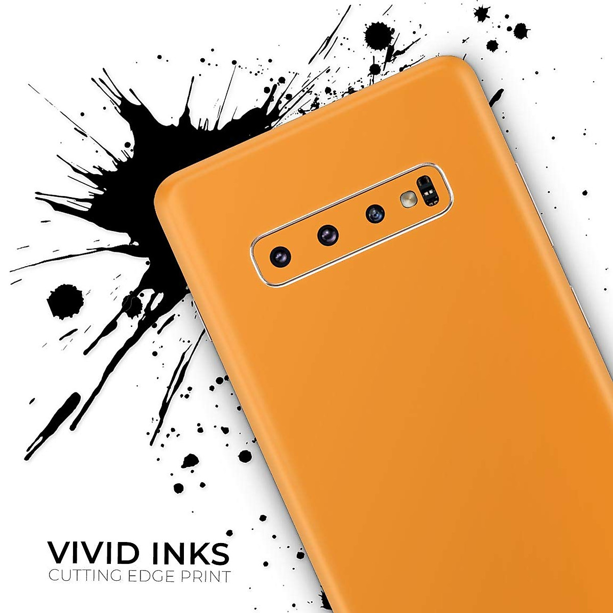 DesignSkinz Solid Orange Protective Vinyl Decal Wrap Skin Cover Compatible with The Samsung Galaxy S20 (Screen Trim & Back Glass Skin)