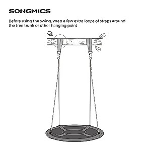 SONGMICS Saucer Tree Swing, 40 Inch, 700 lb Load, Includes Hanging Kit, Green and Black UGSW001G01