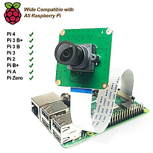 Raspberry Pi Industrial Camera Module STARVIS IMX327LQR Color CMOS Sensor 2.13M Pixel for Rasp Pi 5 4 3B+ 3B A+ CM3+ CM3 CM4,Support Bullseye libcamera (IMX327)