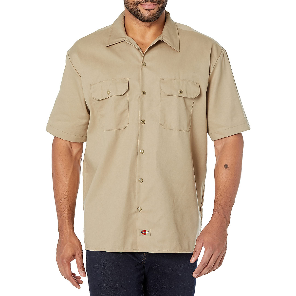 Dickies mens Short-sleeve Work Shirt, Desert Sand, X-Large Tall