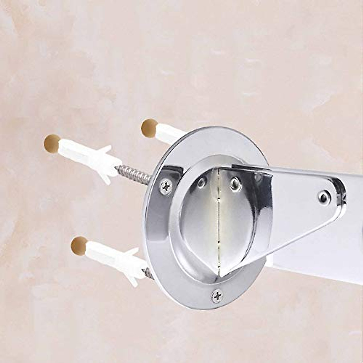 AWOCAN Stainless Steel Wall Mounted Clothing Hanger Angle Adjustable Foldable Laundry Closet Space Saver Organizer Hanger Rack (7 Hole)