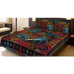 Textile Treasure Indian Bedspread Home Decor Hippie Gypsy Bedding Boho Chic Comforter Set Quilt Cover Queen Size Duvet Cover Doona Cover