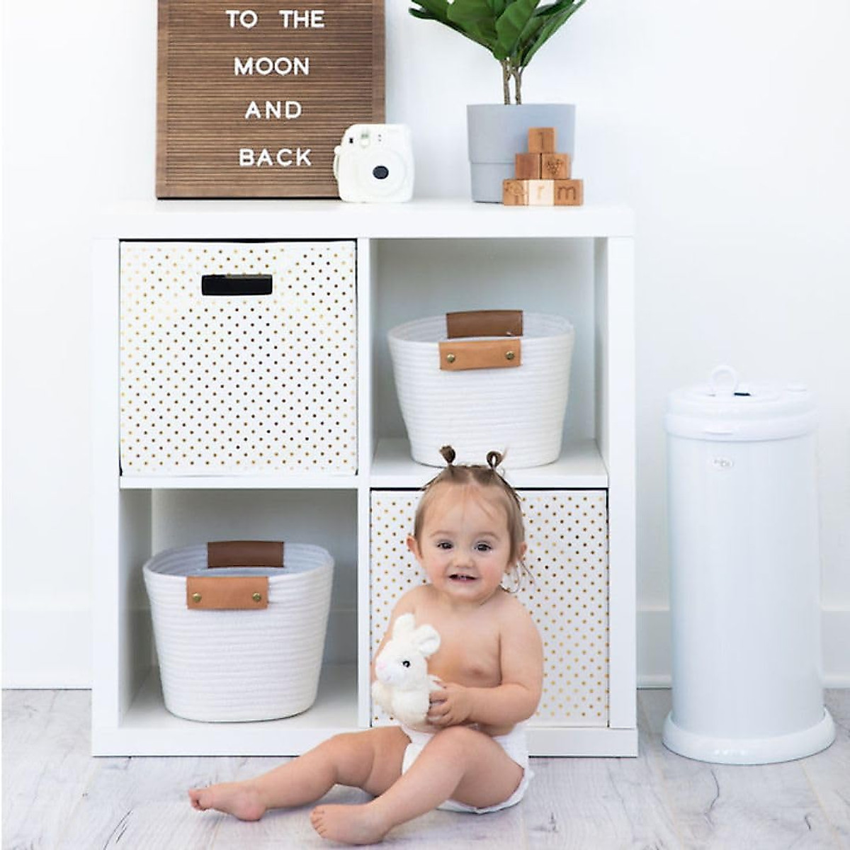 Ubbi Steel Odor Locking, No Special Bag Required Money Saving, Awards-Winning, Modern Design, Registry Must-Have Diaper Pail, White