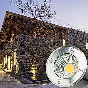 ELEGLO 9W Led Well Lights, Low Voltage Landscape Lights,12V/24V Landscape Lighting,IP67 Waterproof Outdoor in-Ground Lights for Garden,Tree, Deck,Yard,Patio(Warm White) 8 Pack